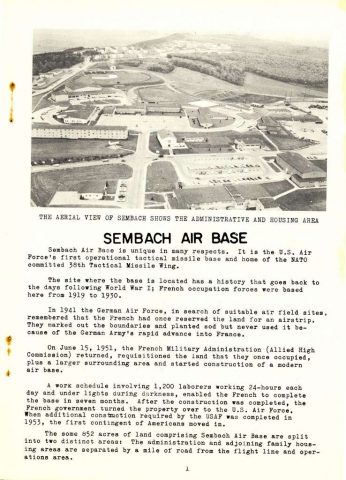 Sembach Air Base Welcomes You – Sembach Missileers