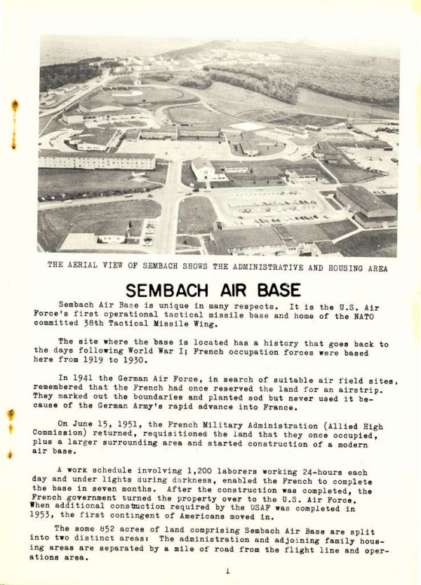 Sembach Air Base Welcomes You – Sembach Missileers